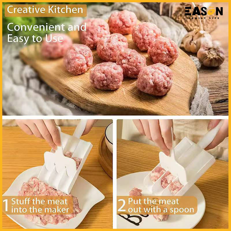 3Rows Creative Plastic Meatball Maker Set Fried Fish Beaf Meat Making ...