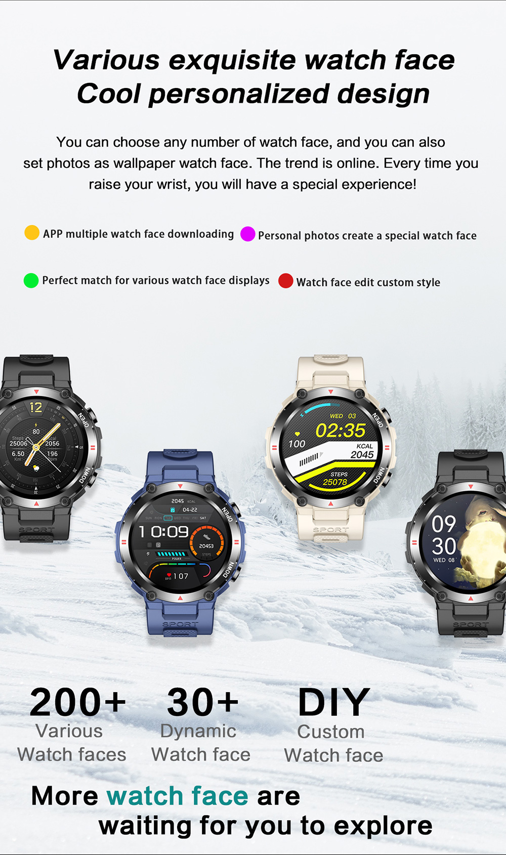 Aolon Tetra R2 HD Bluetooth Call Smart Watch Waterproof 100+ Sprot ...