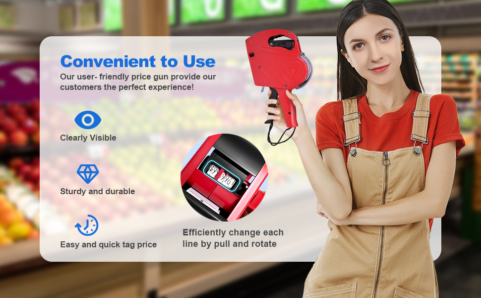 Price Tag Gun Crown 8 Digits Price Labeller With Labels Introductory ...