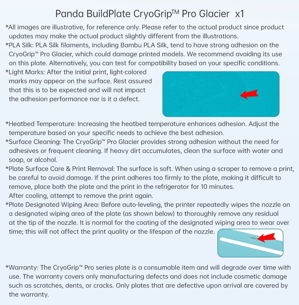 BIQU Panda Build plate CryoGrip Pro Glacier Frostbite for Bambu Lab ...