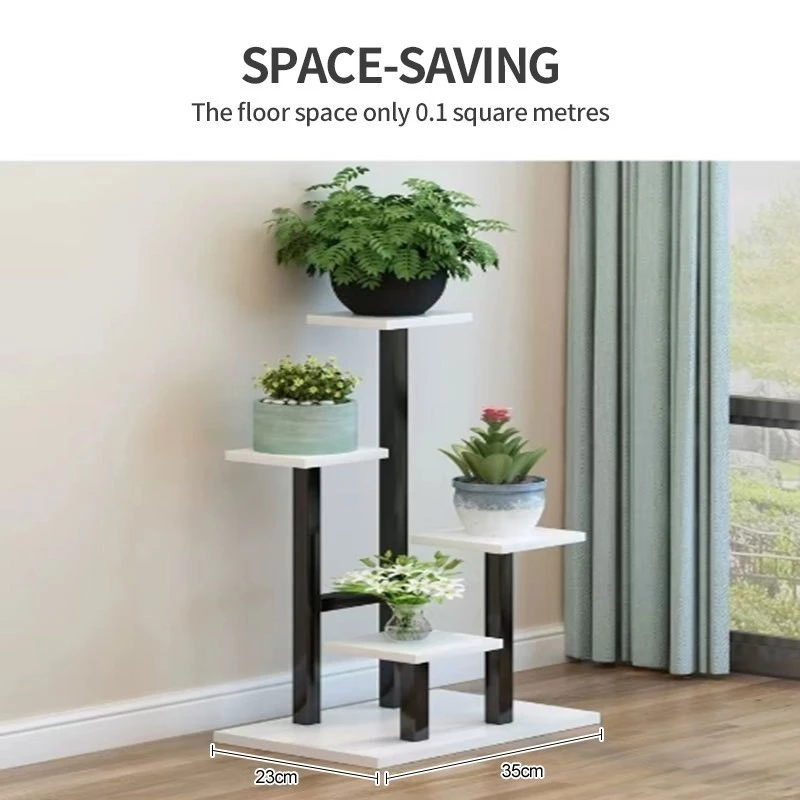 Multi-layer simple flower stand household shelf balcony indoor and ...