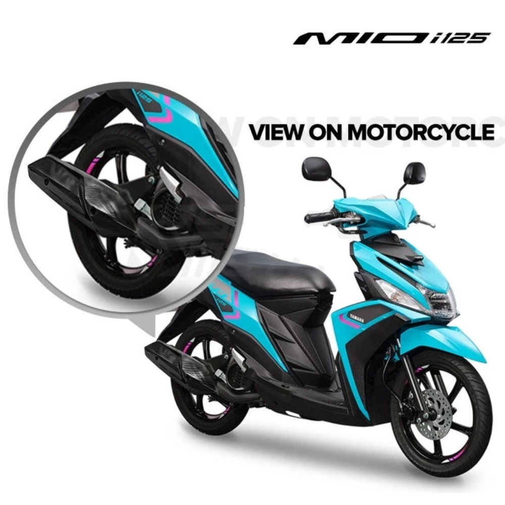 YAMAHA MIO i125 Muffler Cover Heat Guard Protector Carbon Fiber/Matte ...