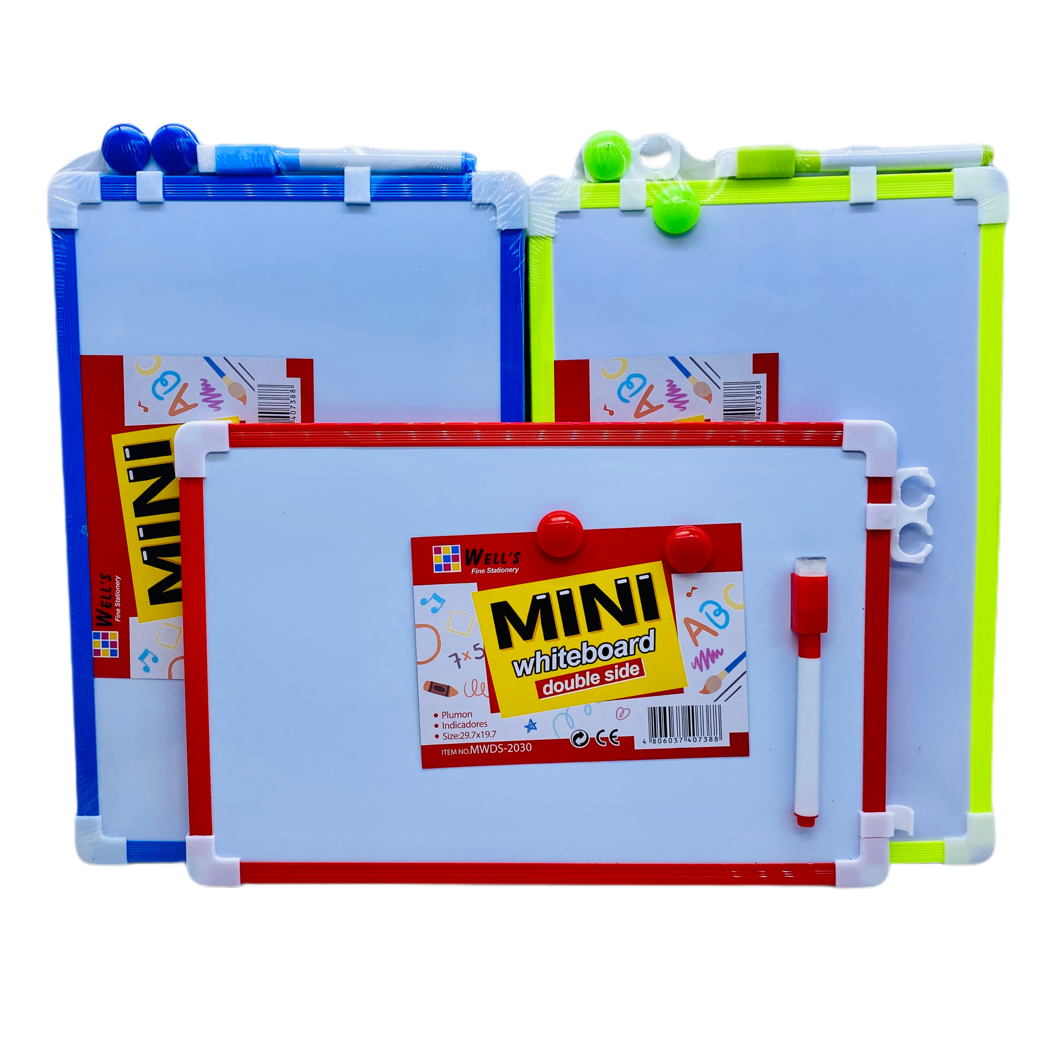 Well's MINI Whiteboard Set double side With 1pc Maker With 2pcs Magnets ...