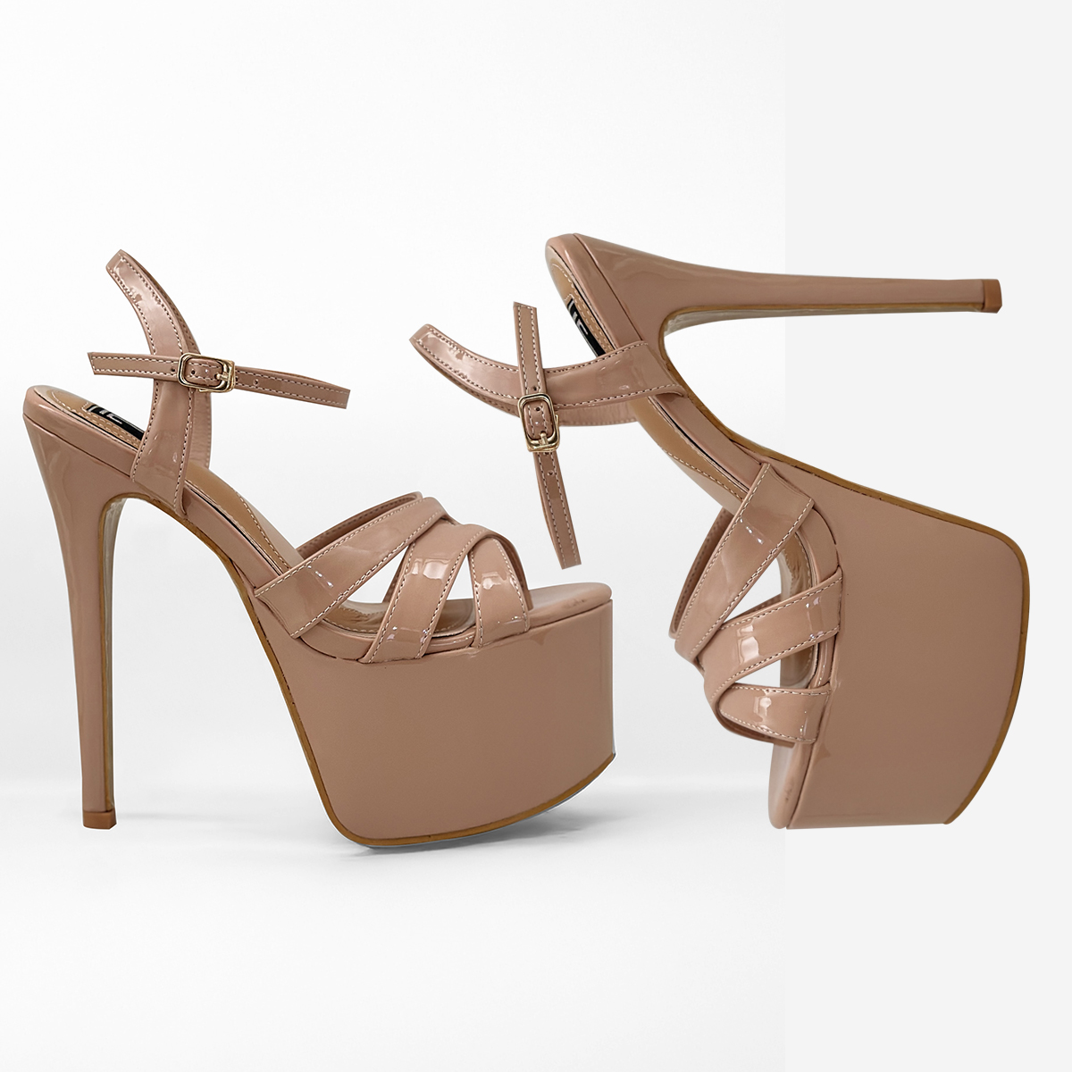 TC Strappy Nude Pageant High Heels – 6.5-Inch Platform Glam high heels ...