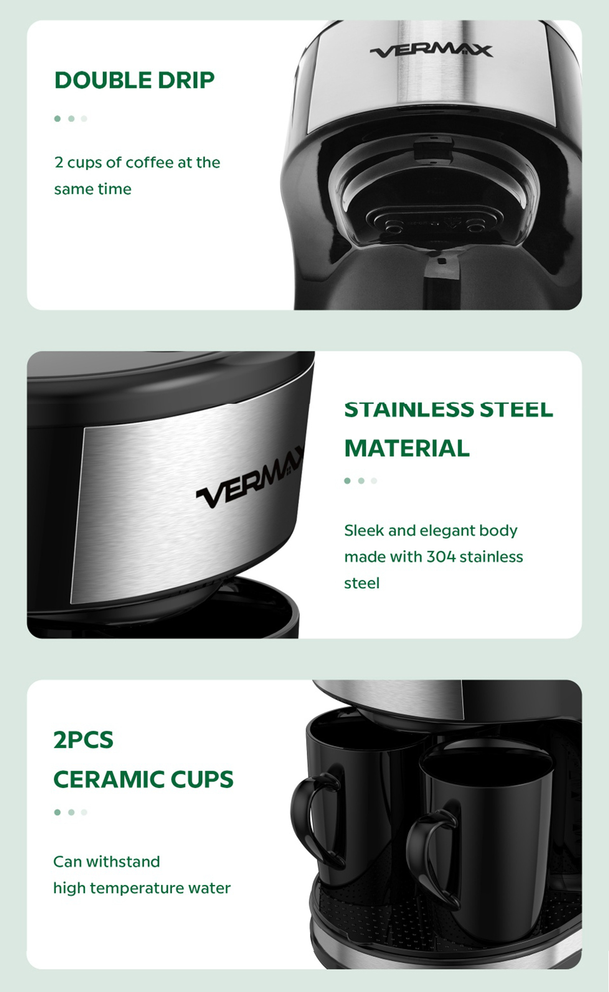 Vermax [Buy 1 Get 1] Multi-Function Coffee Machine Drip Coffee Maker ...