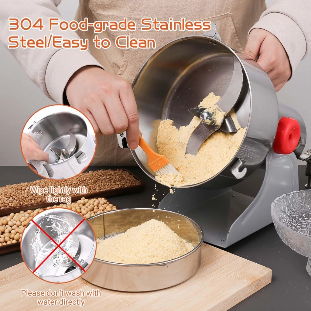 5000W 1200G Electric Food Processor Blender Heavy Duty Grinder Coffee ...
