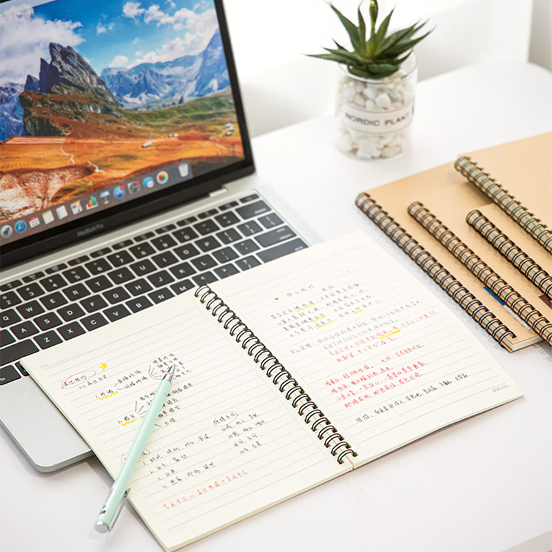 Deli 5PCS Thick A5 Spiral Notebook 60 Sheets Binder Notebook Student ...