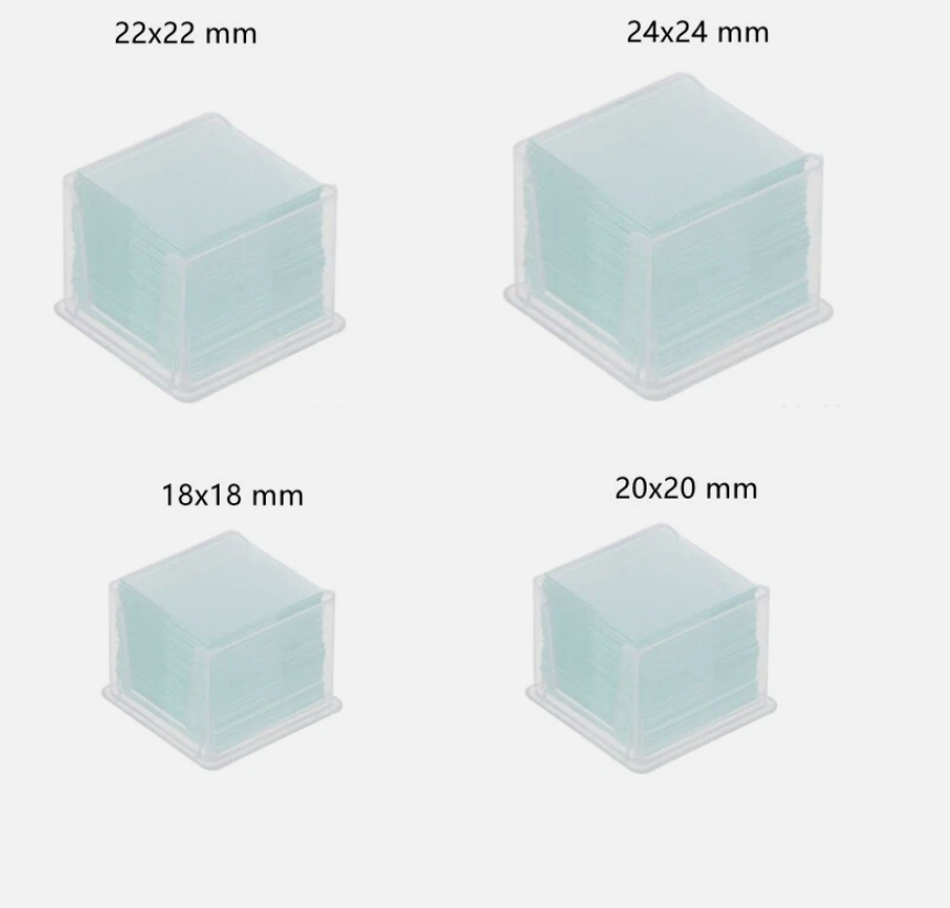 BT- COVER SLIDE FOR MICROSCOPE WITH DIFFERENT SIZES 100PCS/PACK ...