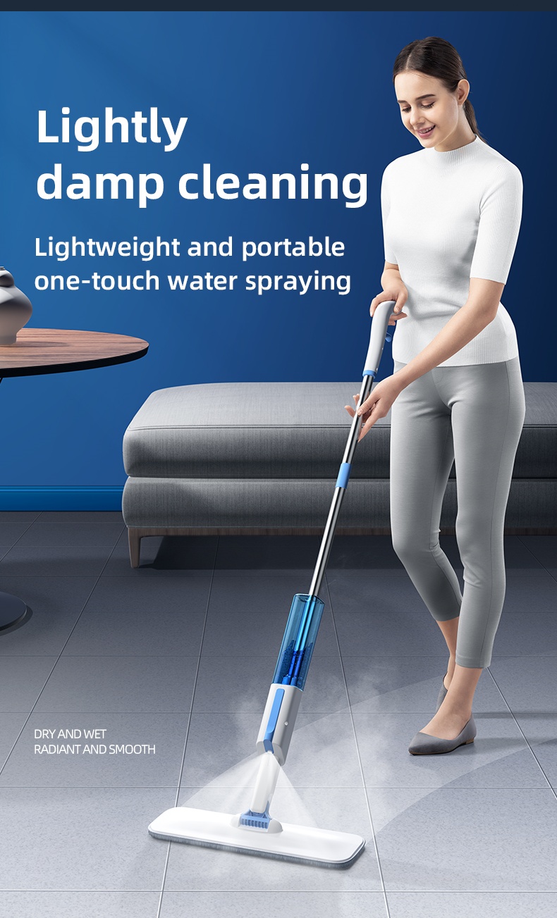 Deli Vusign 2-in-1 Spray Mop Window Cleaner Flat Mop 360 Rotating Head ...