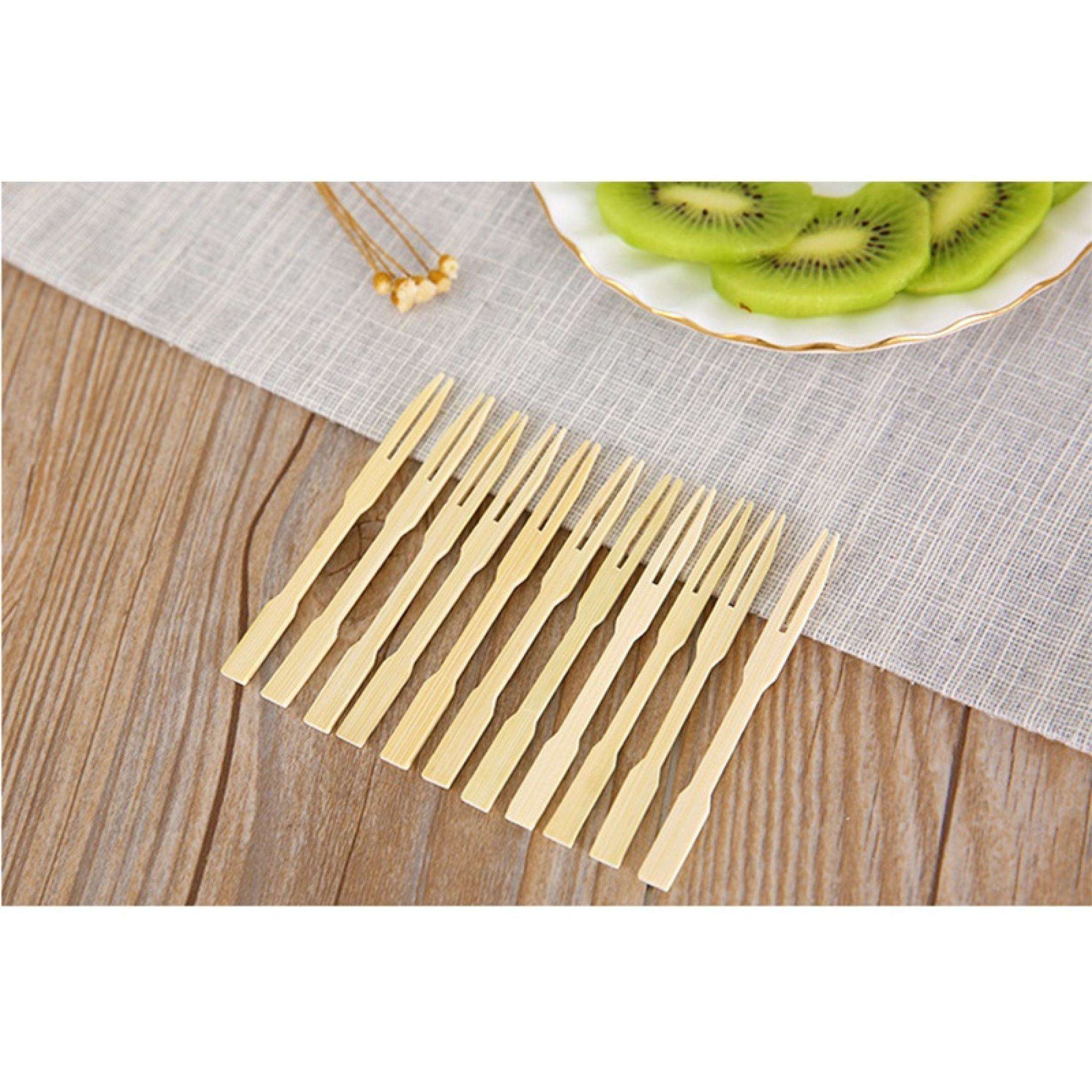 500Pcs/Pack Bamboo Mini Fork Siomai Takoyaki Cocktail Fruitpick Pica ...