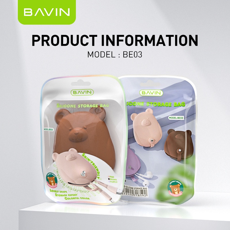 BAVIN BE03 Mini Bear Data Cable / Earphone Storage Bag Gadgets Storage ...