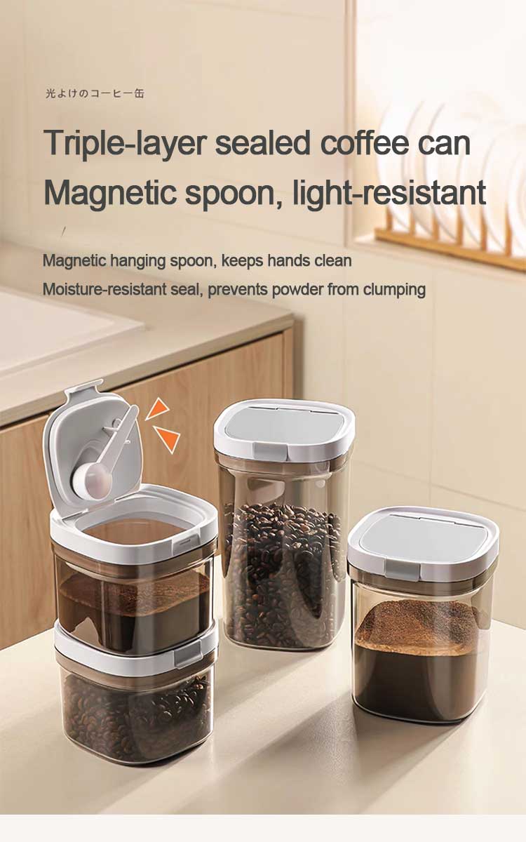 Coffee Cans Vacuum Sealed Glass Container Food Storage Powder Coffee ...
