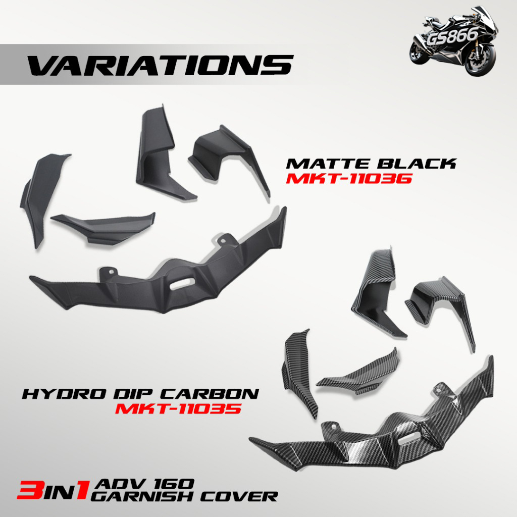 ADV 160 3 IN 1 WINGLET HEADLAMP COVER HEADLIGHT EYEBROW AND SIDE WIND ...