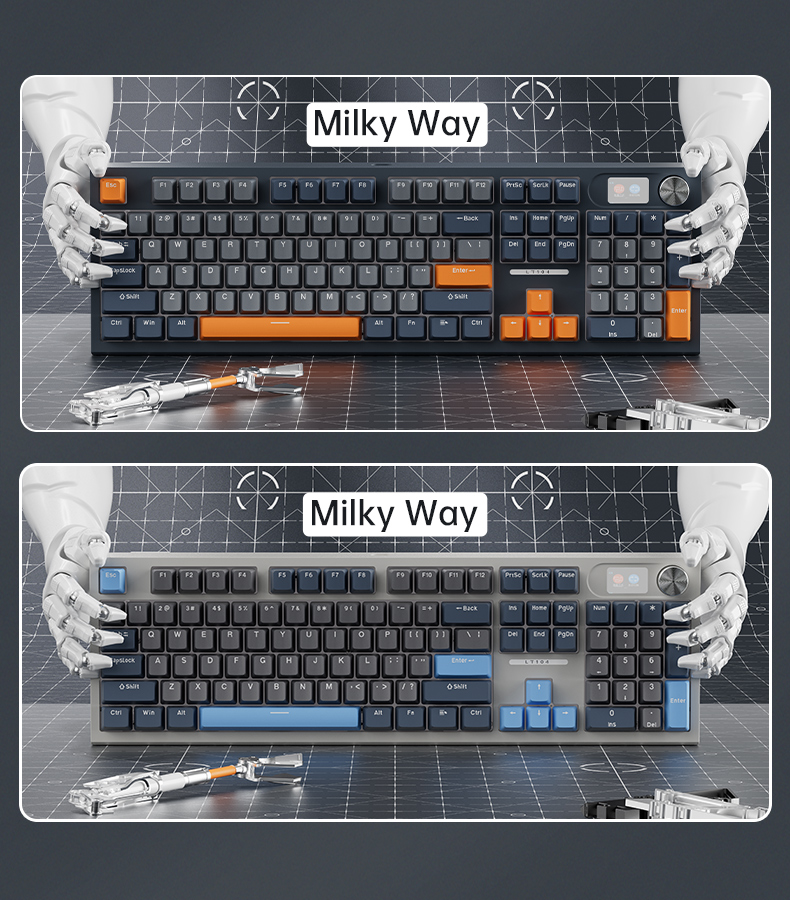 LANGTU LT104 3mode mechanical keyboard hot-swappable wireless Bluetooth ...