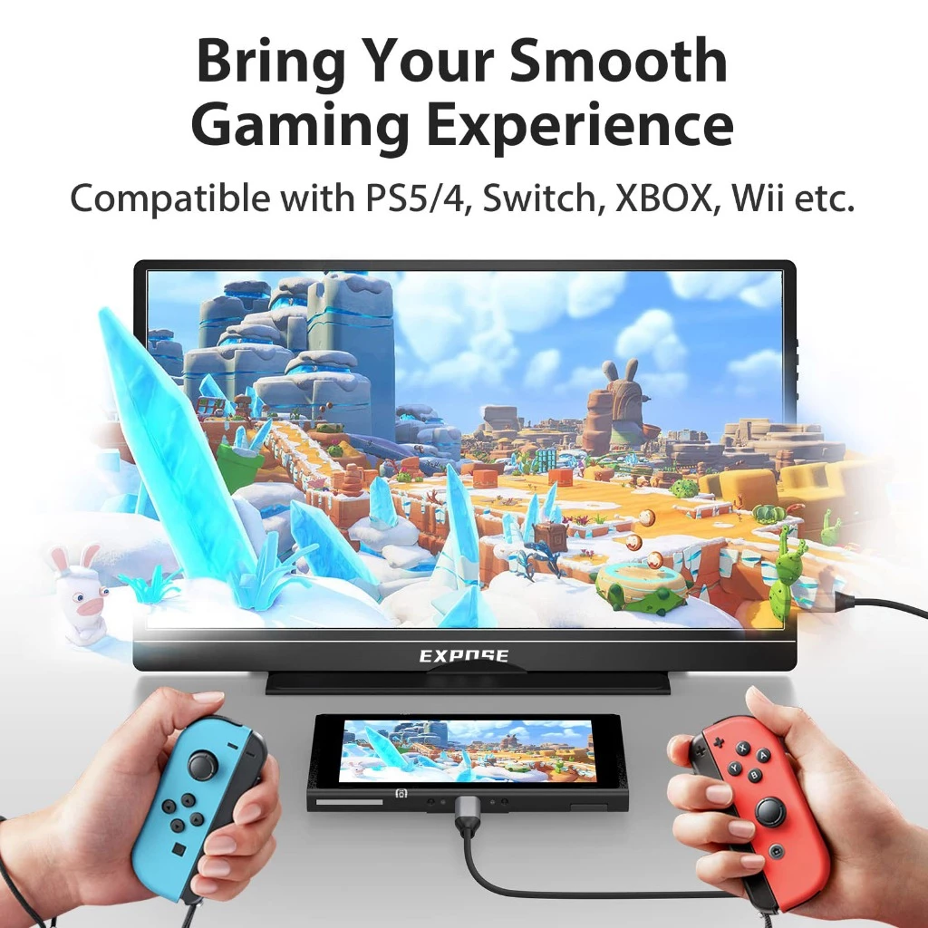 Expose 14 inch Portable Gaming Monitor 4K IPS FHD for Switch PS4 Phone ...