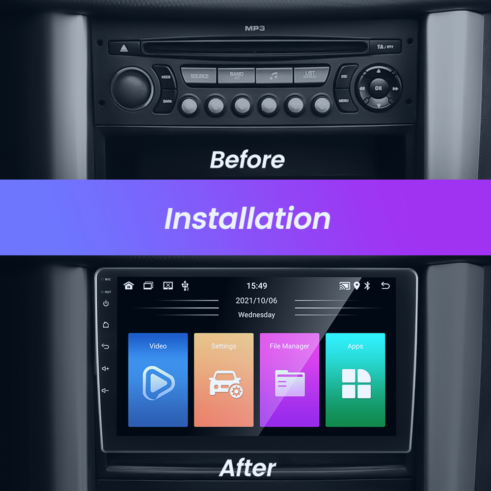 GEARELEC 9/10 Inch Android Head Unit 1DIN Android Car Radio Touch ...