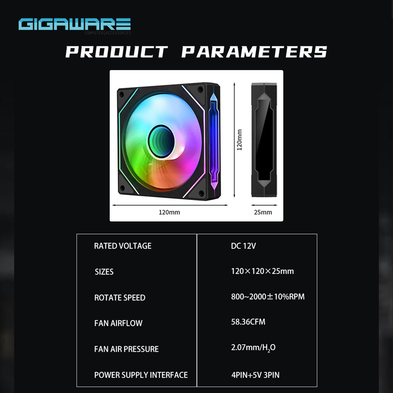 Jungle Leopard Prism 4 Pro ARGB CPU Fan 120mm 4Pin+5V 3PIN Interface ...