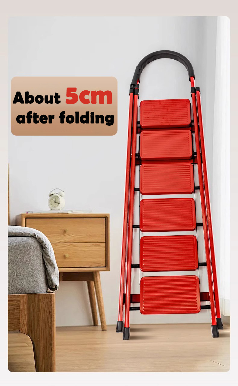 Ladder Foldable Aluminum Folding Ladder 3/4/5/6/7/8 Steps Portable ...