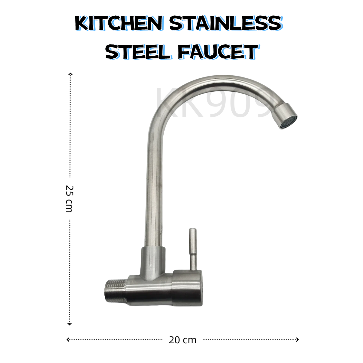 Kitchen Stainless Steel Faucet Gooseneck Pull Down Water Tap | Shopee ...