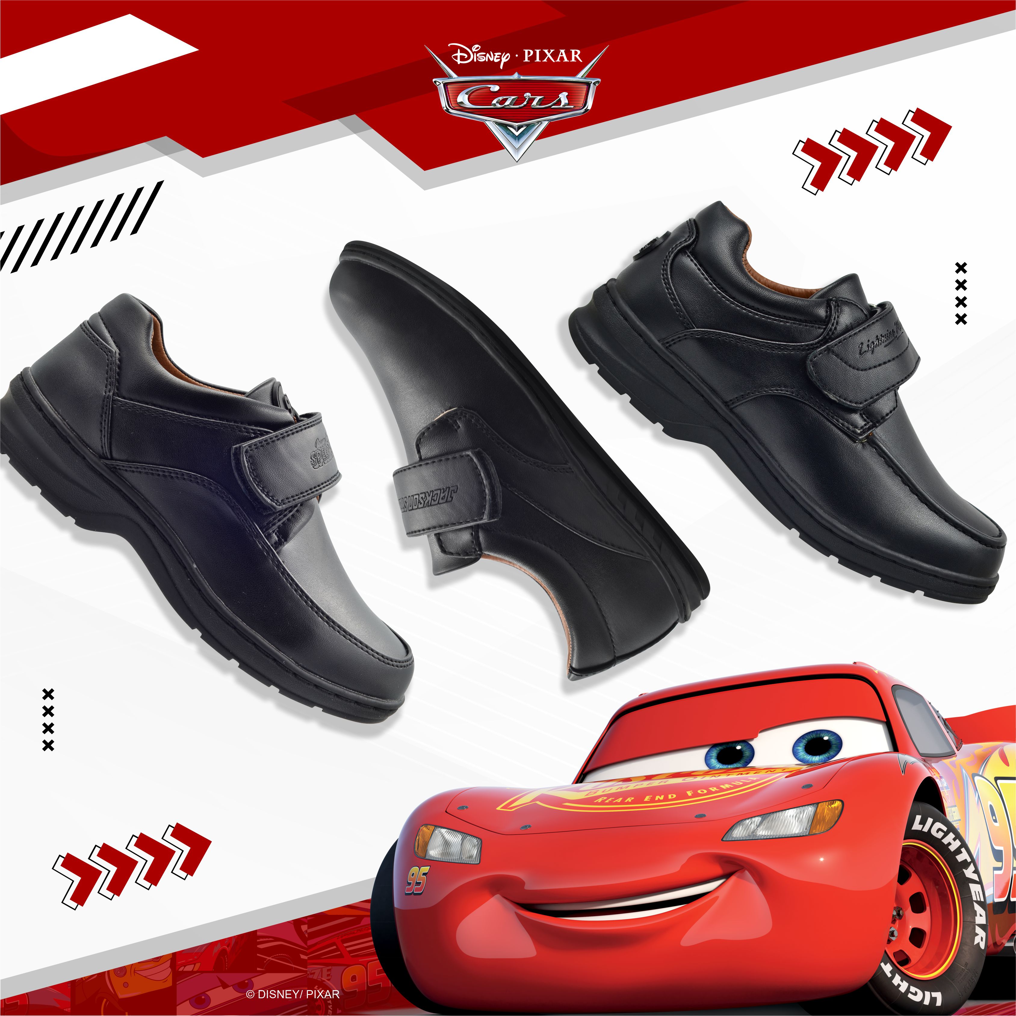 Disney Cars Black School Shoes with Memory Foam for Kids Boys Cypher ...