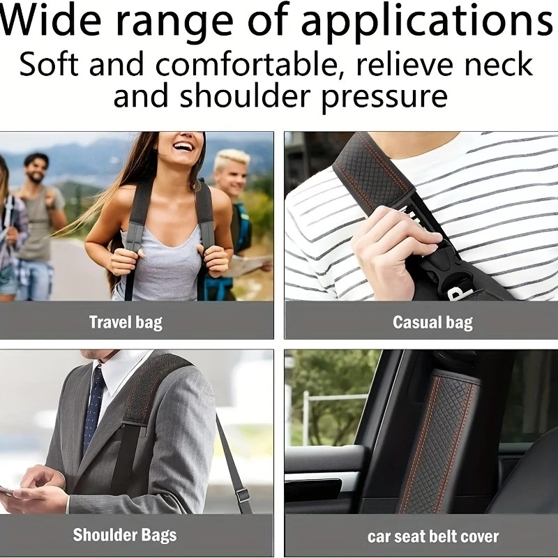 【B1T1】Car PU Leather Safety Belt Shoulder Cover Breathable Protection ...