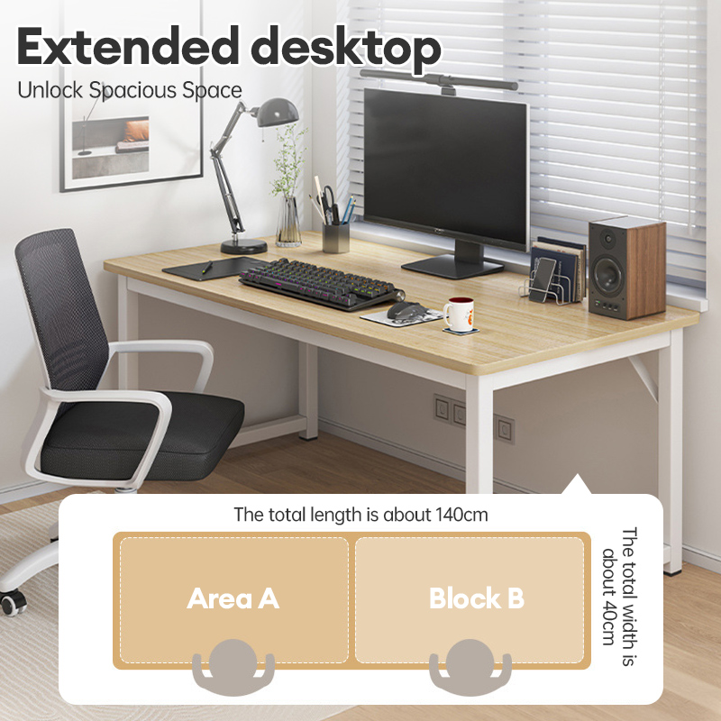 Office Table Study Table Long Computer Table Double Layer Storable ...