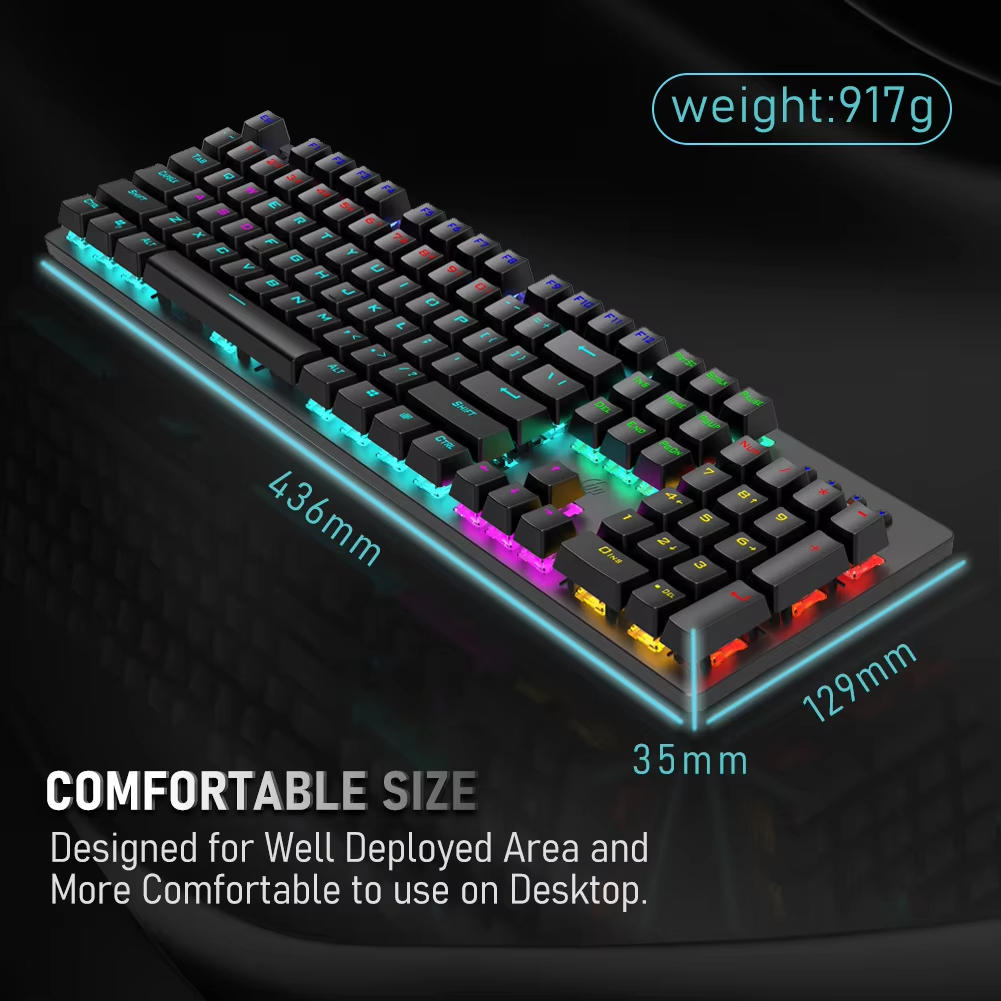 HP GK100F Mechanical Gaming keyboard Hybrid backlight 104 keys 60 ...