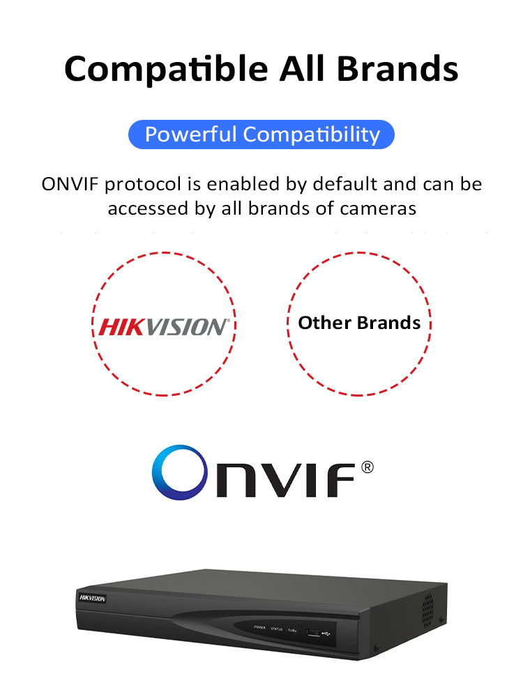 HIKVISION CCTV 4K NVR With POE 1SATA Interface Network Video Recorder ...