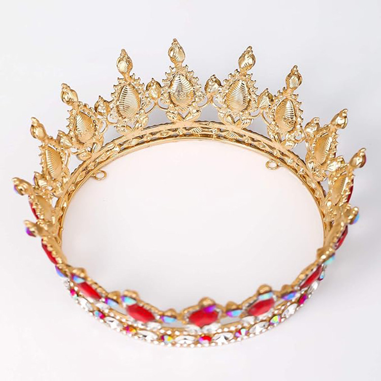 Baroque round crown alloy headpiece bridal wedding accessory birthday ...