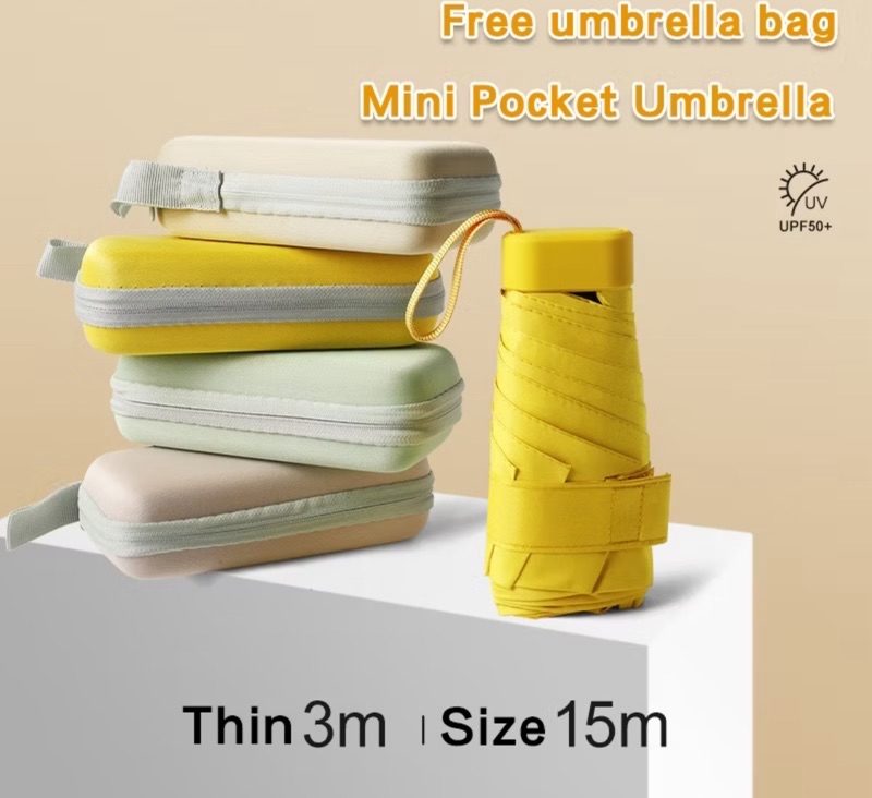 mini pocket umbrella with square box 5folds mini umbrella lightweight ...