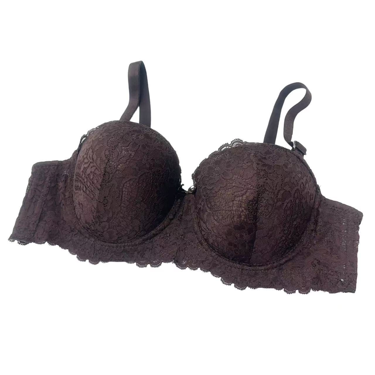 Floral Lace Bra Cup B Padded Bra With Foam Push Up Bra With Wire 34B ...