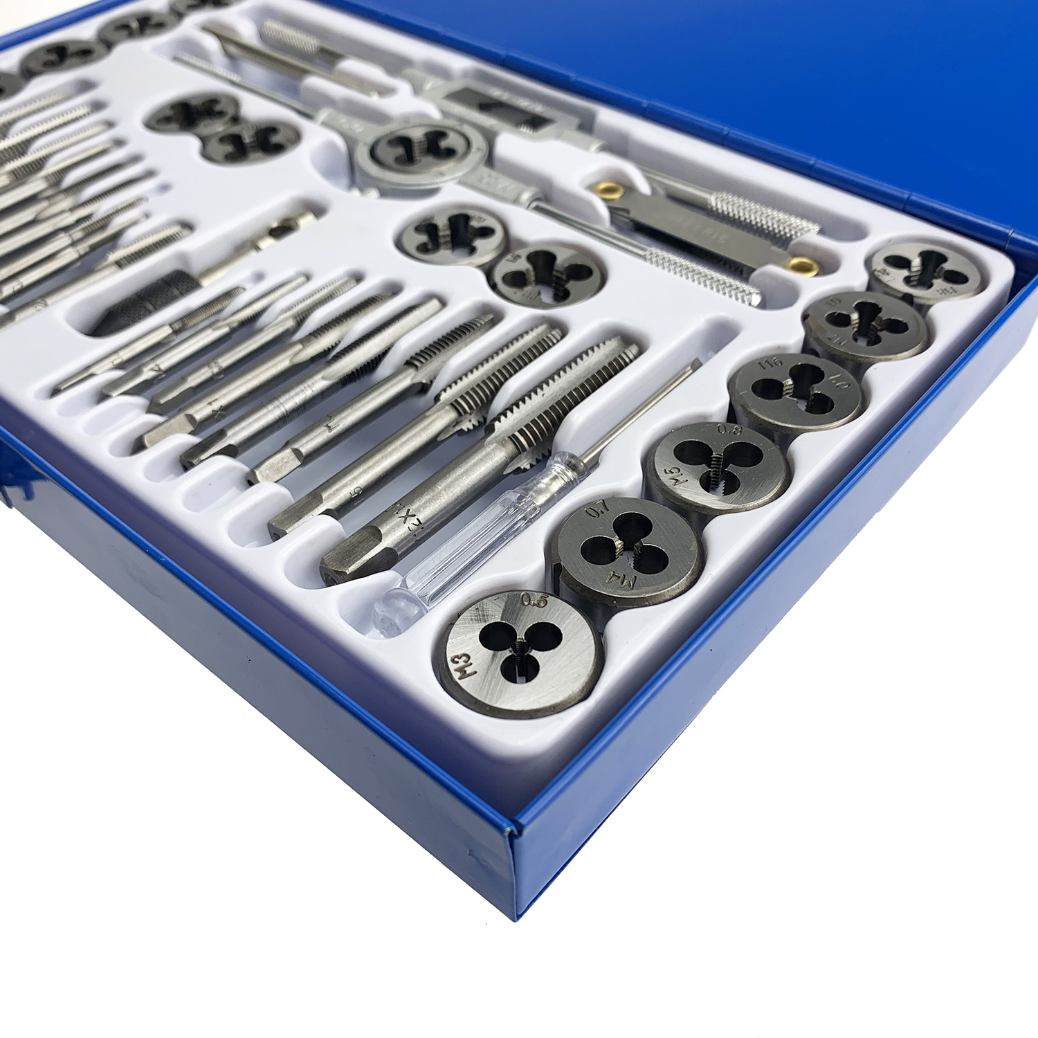 40Pcs Metric Hand Tap Die Set Adjustable Tap and Die Reamer Set ...