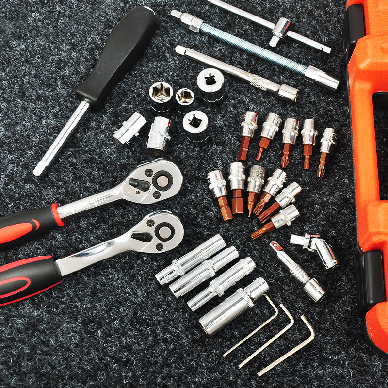 82PCS Tools Socket Wrench Set Ratchet Auto Repair Car Tool Set Box ...