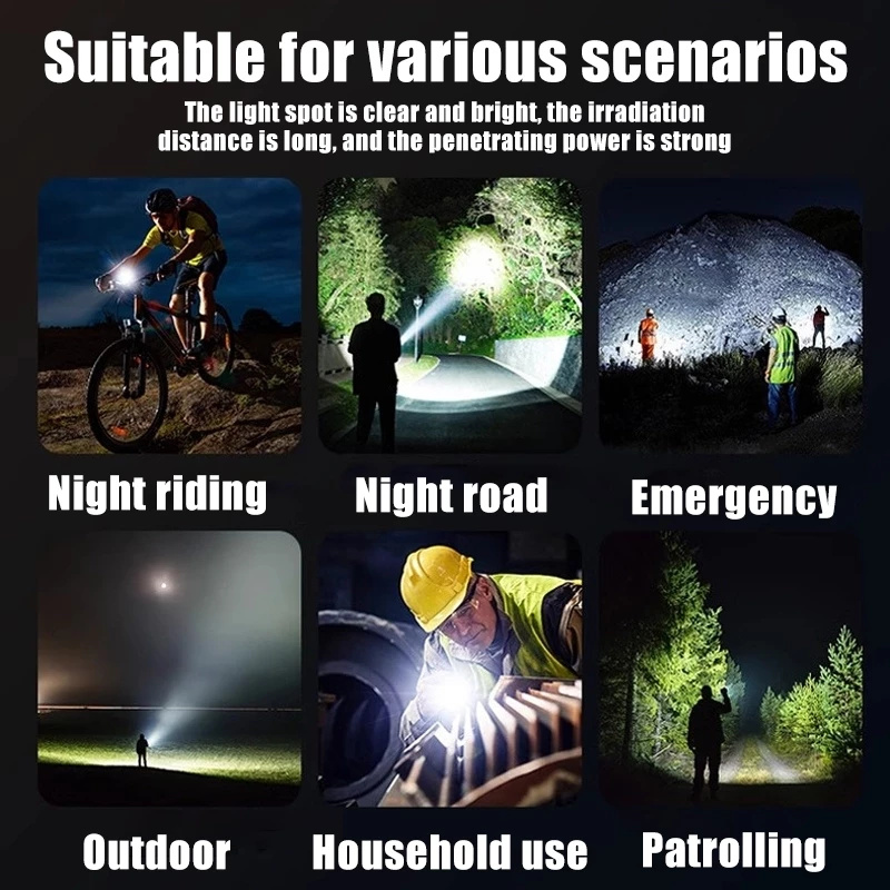 Flashlight Rechargeable Waterproof Smart Digital Display LED flashlight ...