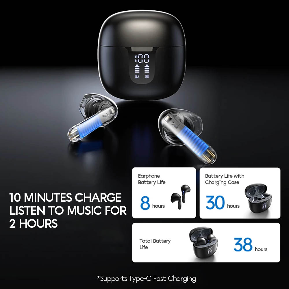 Vivan Infinity GT2s True Wireless Semi In-Ear Earphone Powerful Bass ...