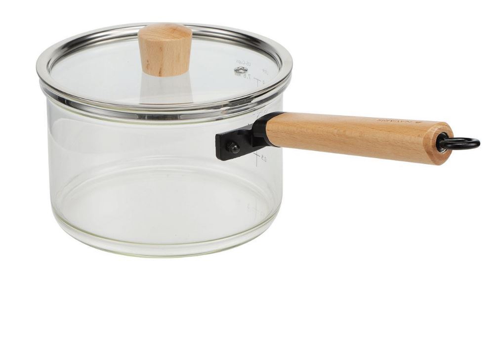 Glass Cooking Pot Glass Long Handle Cookware Set Transparent with Lid ...