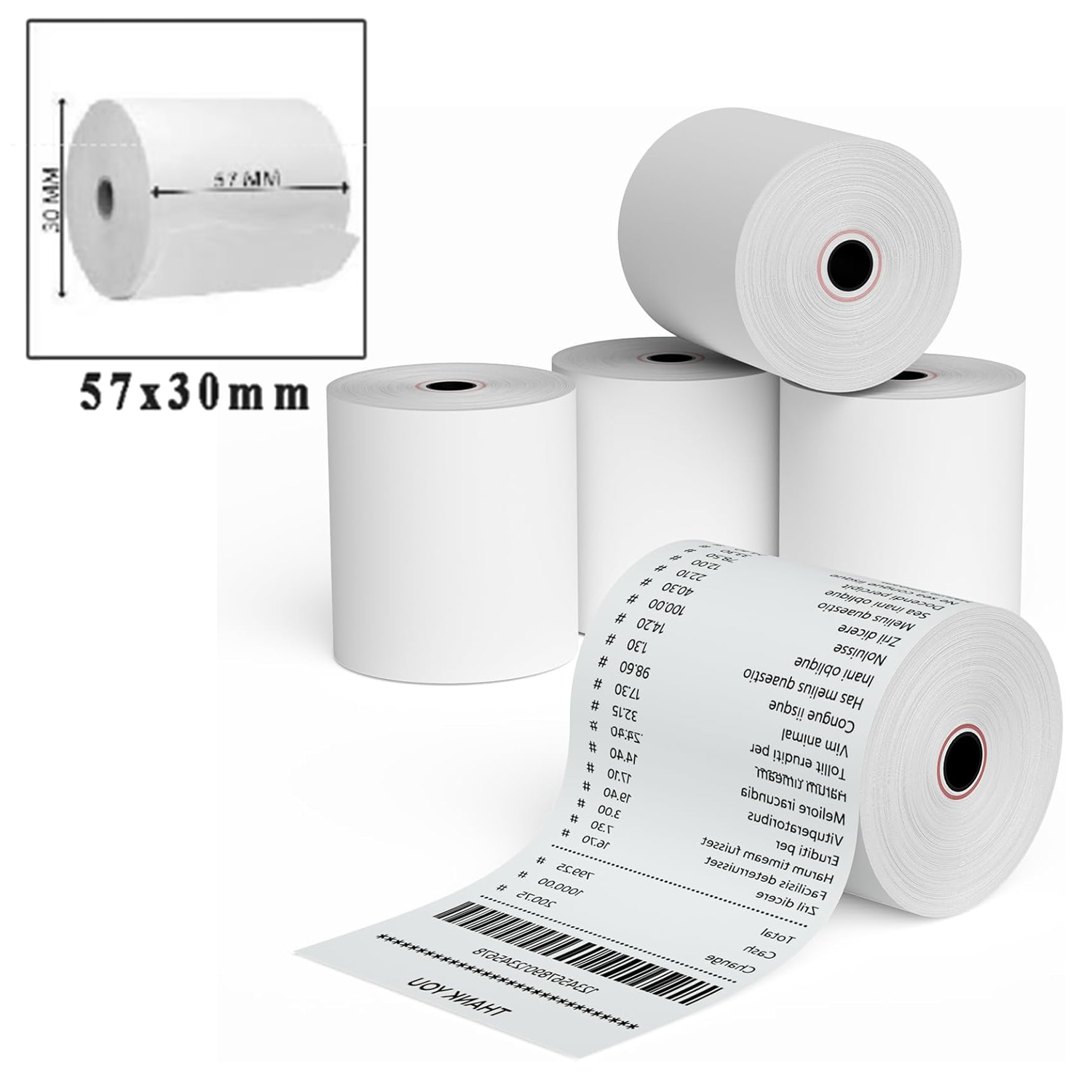 57x30mm handheld Receipt Paper Roll for Mobile POS 58mm Bluetooth ...