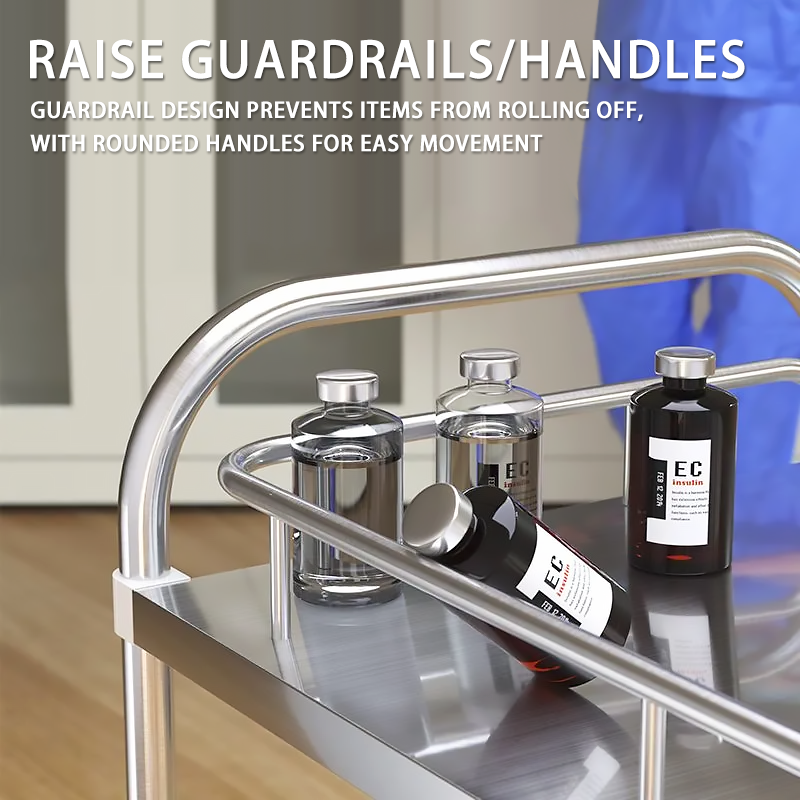 304 Stainless steel medical emergency trolley organizer medical trolley ...