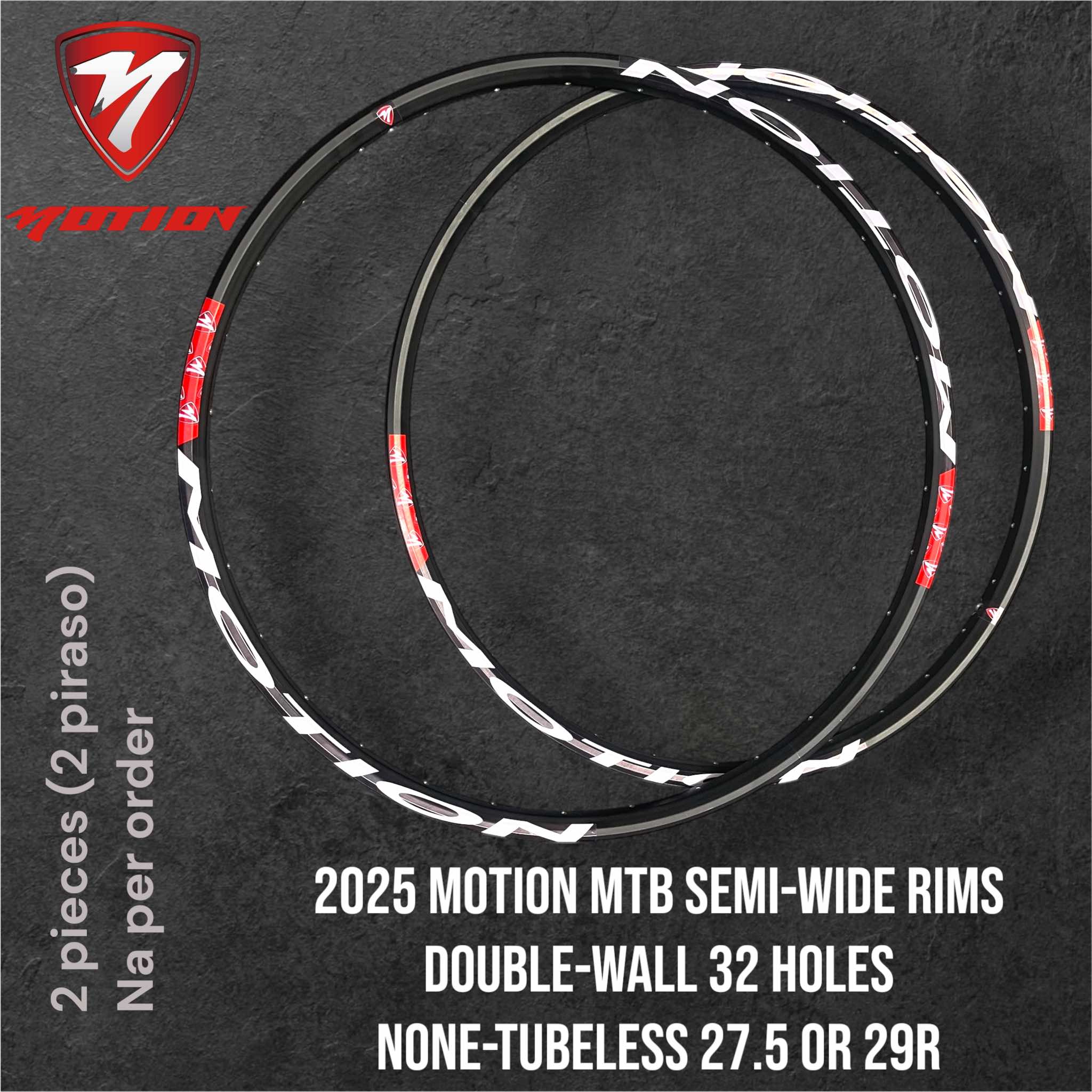 PRO AGENT X 2025 MOTION RIMS SEMI-WIDE MTB 27.5 AND 29R 36H FULL ALLOY LIGHTWEIGHT (2PCS PER ...