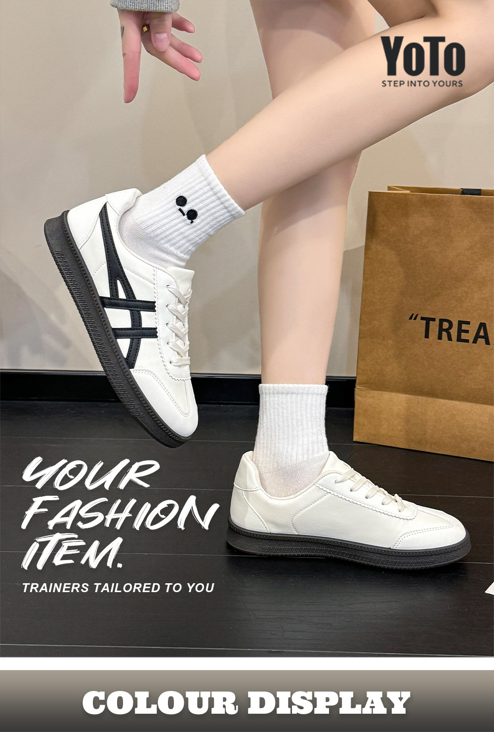 YOTO Sneakers For Women Men Casual Couple Shoes Fashion Rubber Sports ...