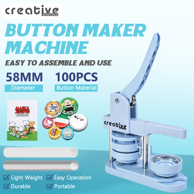 Creative Pin Maker Machine 58mm Set Diy Button Pin Machine Handmade ...