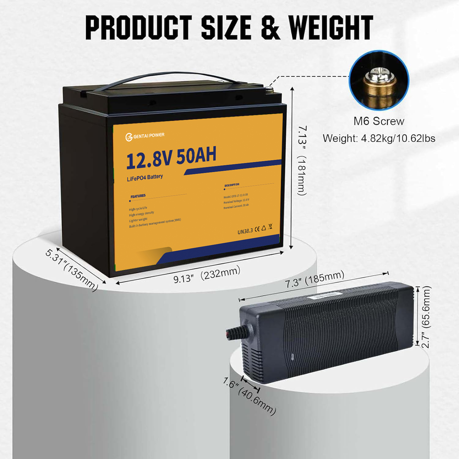 GENTAI POWER LifePo4 Battery 12V 50AH Solar Battery 12V 30AH Lithium ...