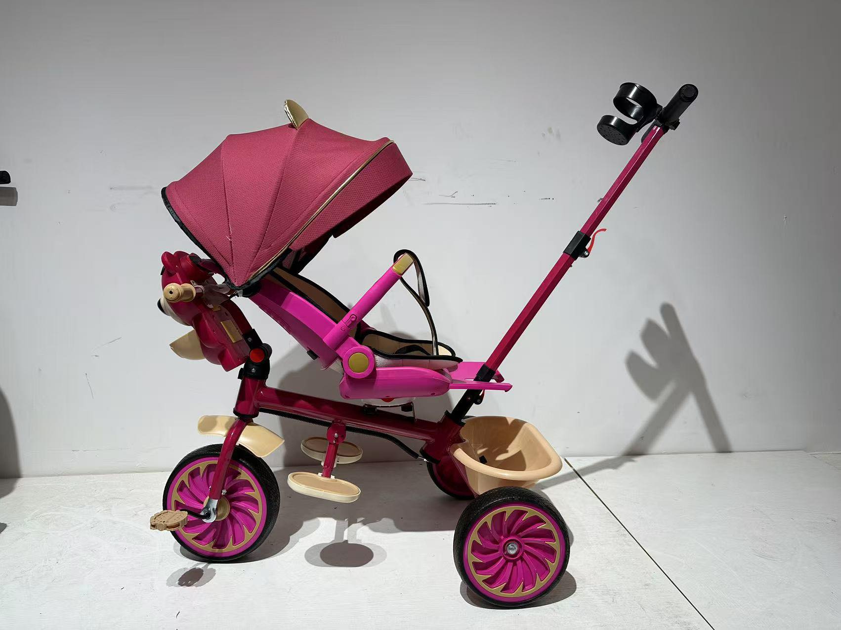 Rubber Tires Baby Stroller 3 Wheels Bicycle Trolley Bike For Kids With ...