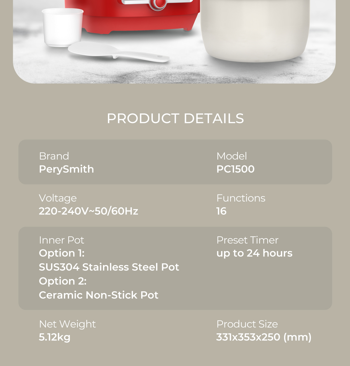 PerySmith PC1500 6L Smart Pressure Cooker EasyCooking Series | Shopee ...