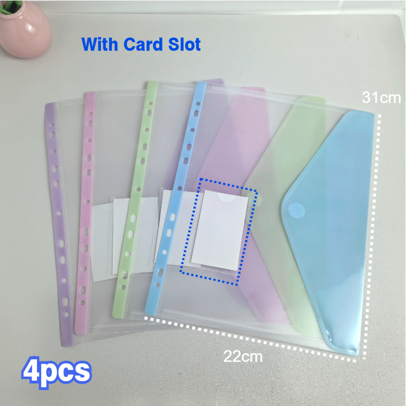 A4 File Bag 11Hole Loose Leaf Bag for 2/3/4 Ring Binder Transparent ...