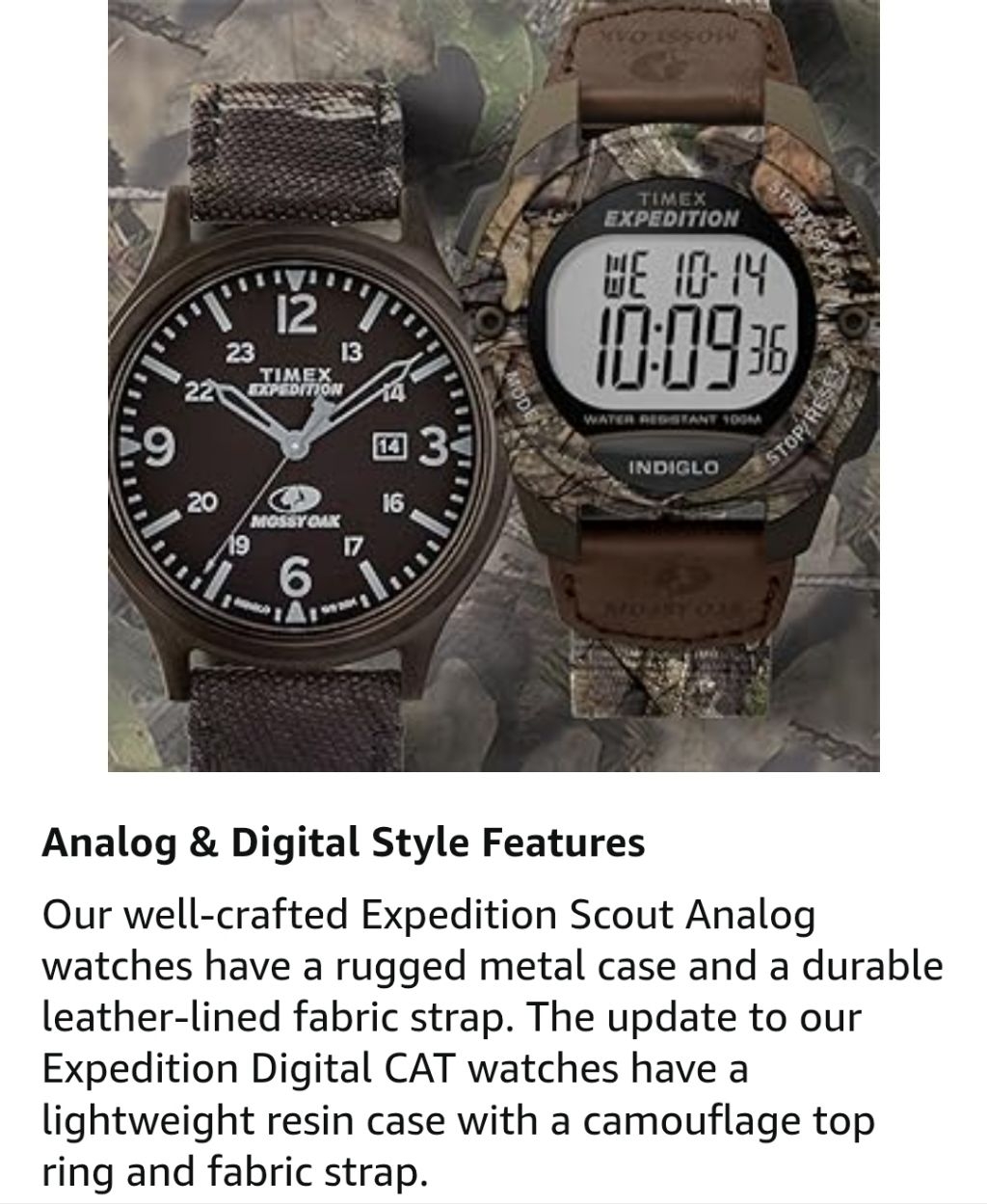 Timex Expedition Chrono Digital Watch 40mm Mossy Oak Break-Up Country ...