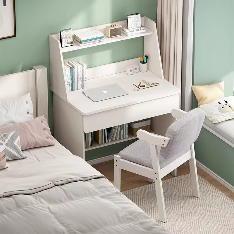 Simple home bedroom student study table computer desk desk bookshelf ...