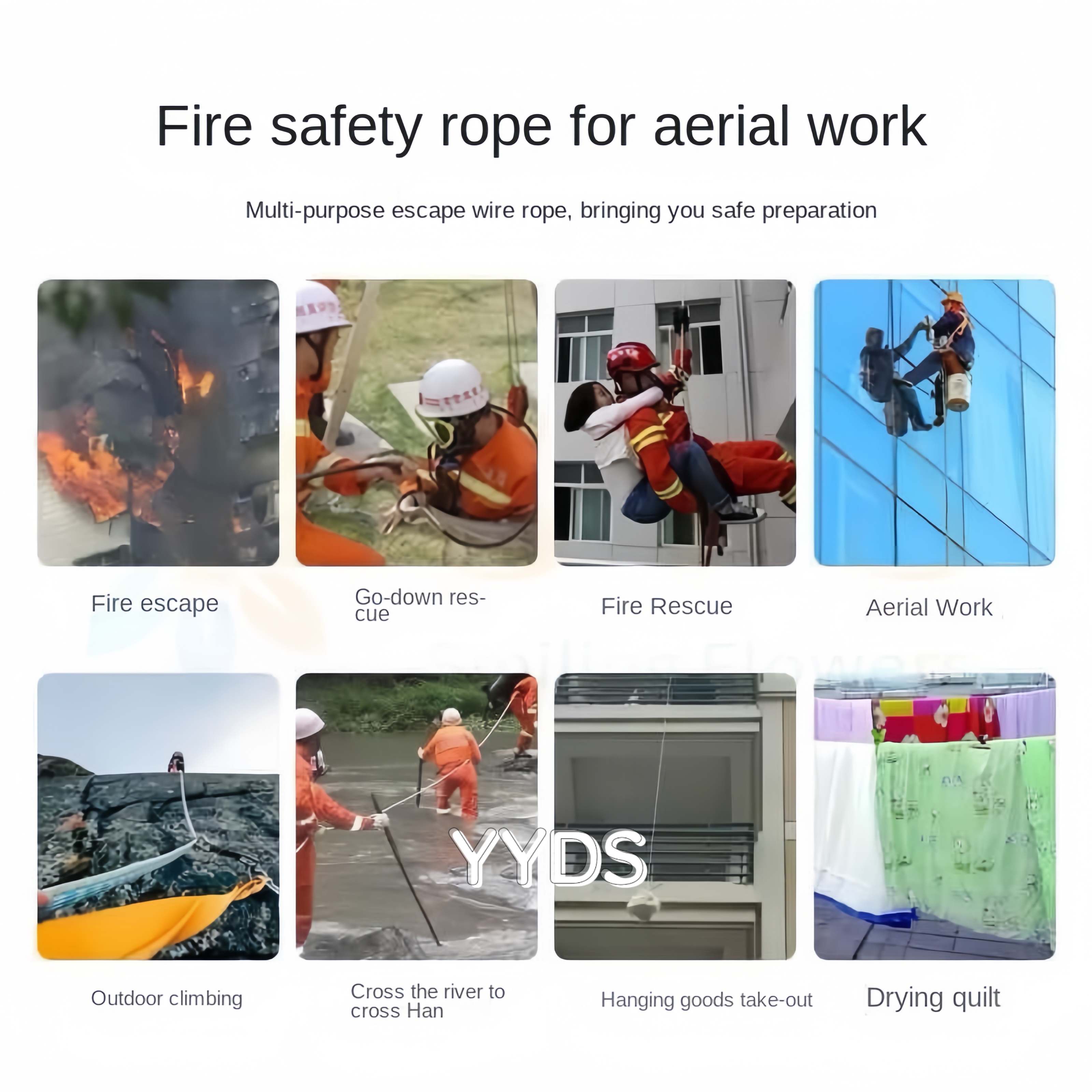 10/20M Static Utility Rope Safety Rope Climbing Rappelling Rescue ...