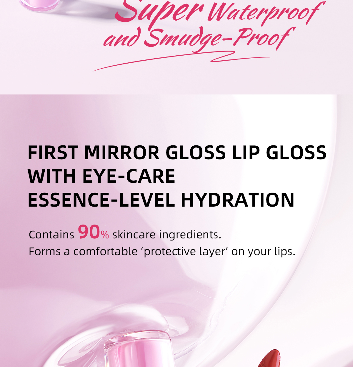 【BUY 1 TAKE 1】JMCY Mirror Lip Glaze Waterproof Lip Gloss Long lasting ...