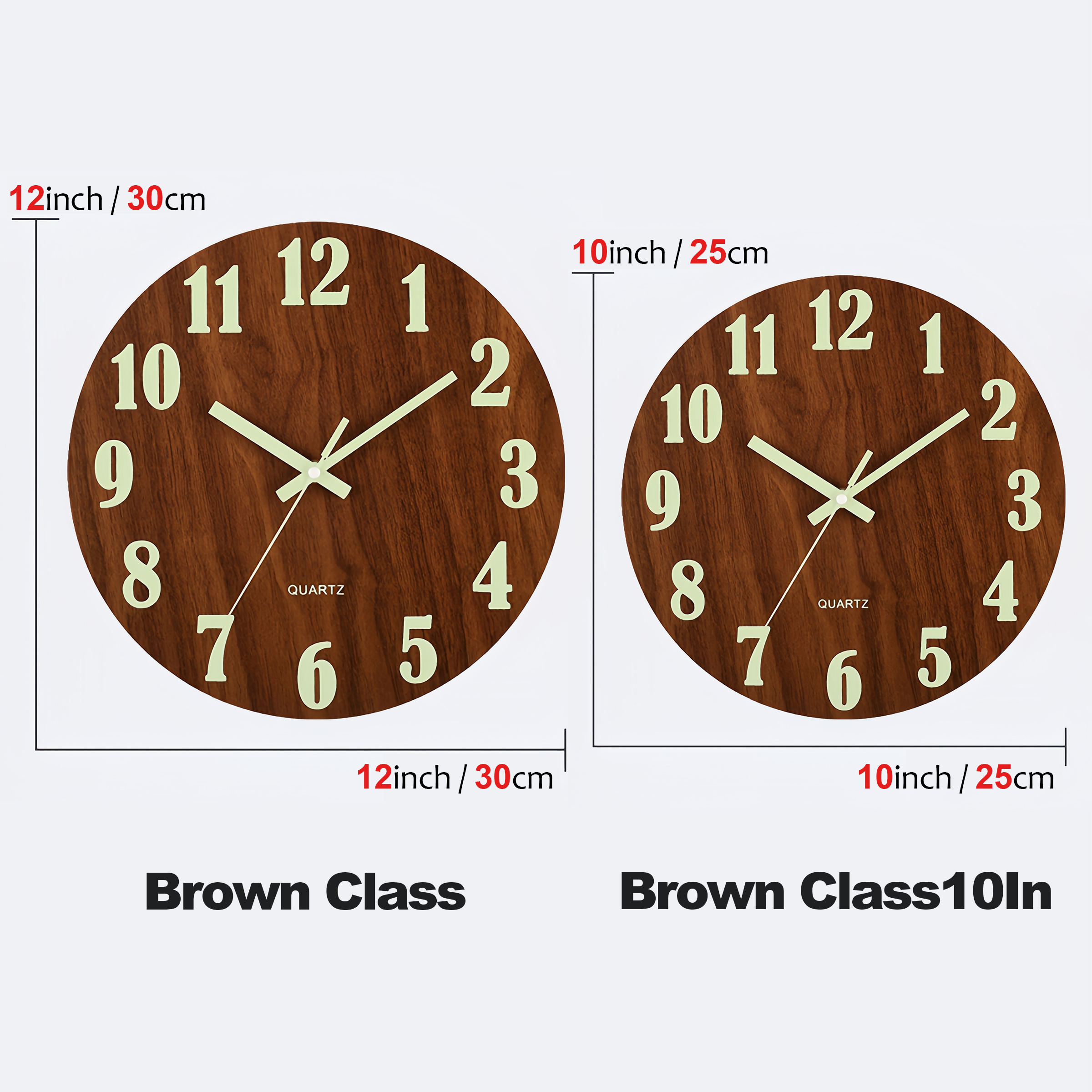 10/12inch Wooden Clock Modern Minimalist Digital Wall Clock Home ...